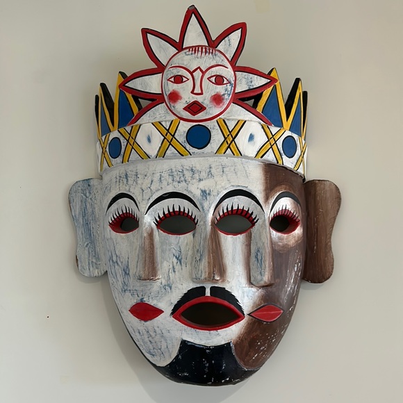 Art | Two Faced Mask With Sun Crown | Poshmark